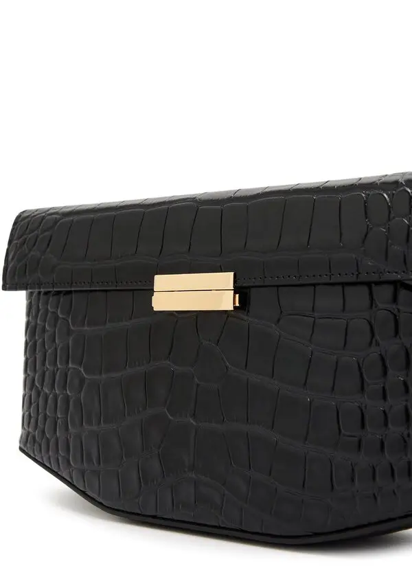 TOTEME Crocodile-embossed Leather Shoulder Bag With Push-lock Fastening