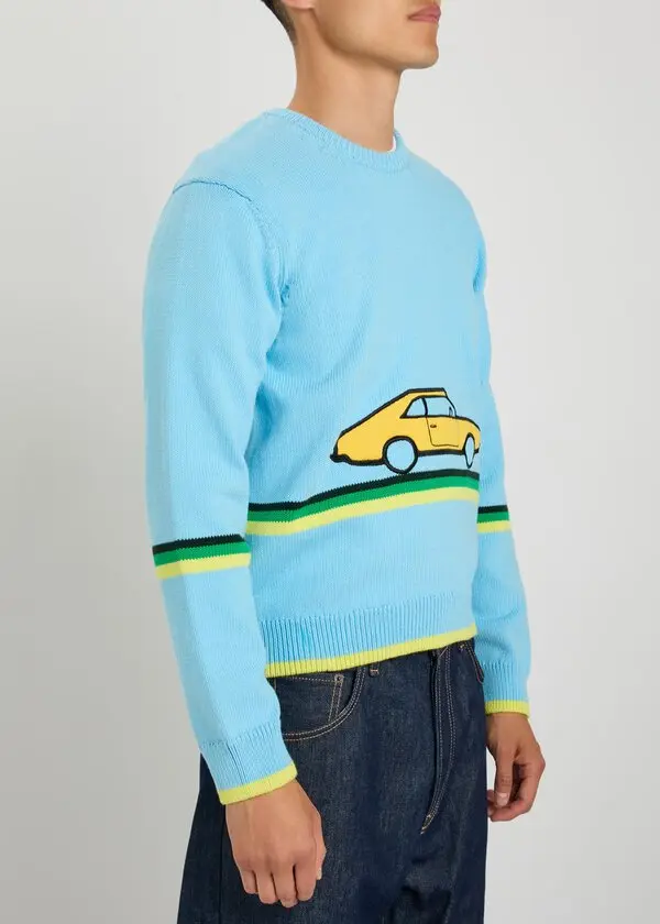 JW Anderson Car Striped Cotton-knit Jumper