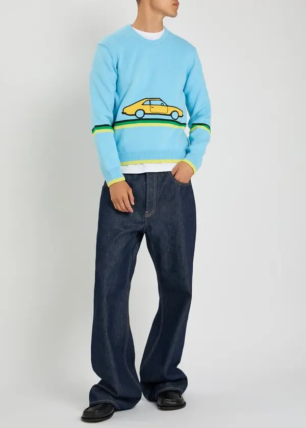 JW Anderson Car Striped Cotton-knit Jumper