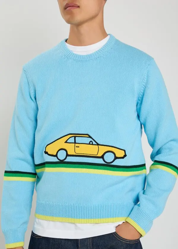 JW Anderson Car Striped Cotton-knit Jumper
