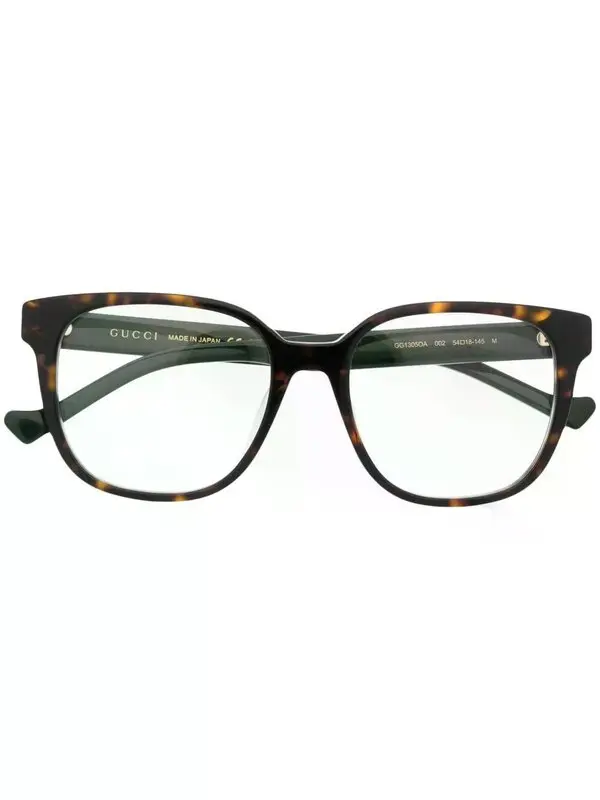 Gucci Tortoiseshell Square-frame Glasses - Brown
