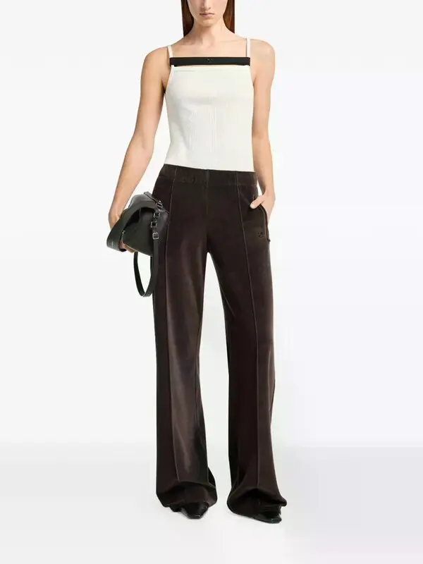 COURREGES Pintucked Velvet Track Pants