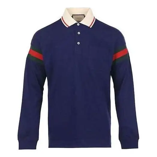 Gucci Cotton Jersey Polo Shirt With Web - Blue