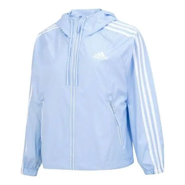 Adidas Bsc 3-stripes Windbreaker Jacket - Blue/white