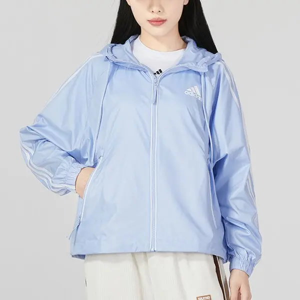 Adidas Bsc 3-stripes Windbreaker Jacket - Blue/white