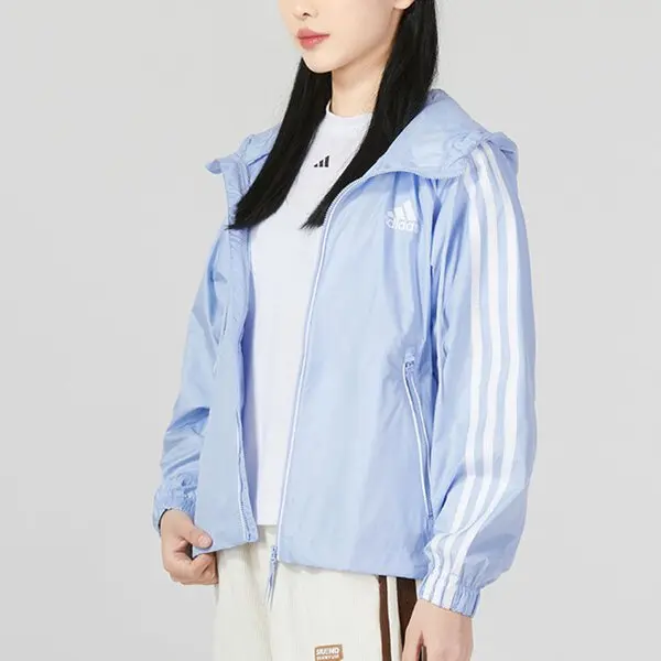 Adidas Bsc 3-stripes Windbreaker Jacket - Blue/white