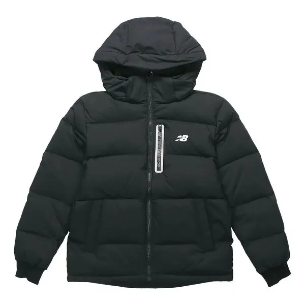 NEW BALANCE Padded Down Jacket With Hood - Black