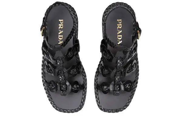 Prada Braided Leather Sandals