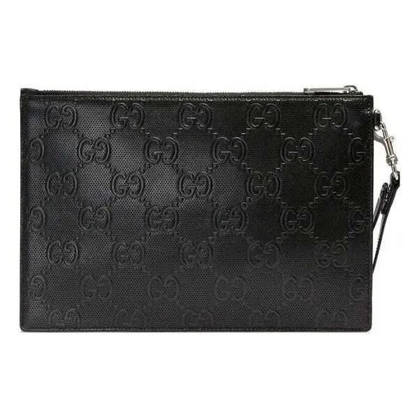 Gucci Gg Embossed Pouch - Black