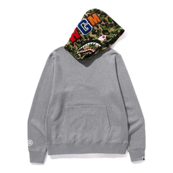 A BATHING APE Abc Camo Shark Pullover Hoodie - Gray