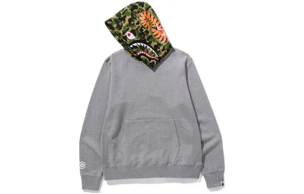 A BATHING APE Abc Camo Shark Pullover Hoodie - Gray