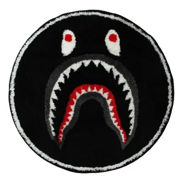A BATHING APE Shark Rug Mat - Black