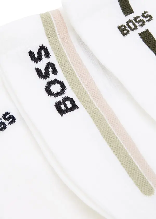 BOSS Logo-intarsia Cotton-blend Socks