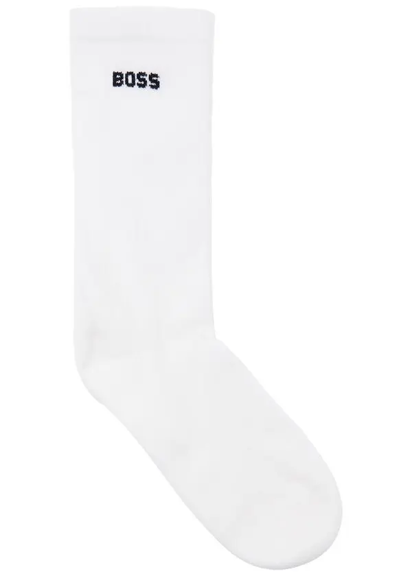BOSS Logo-intarsia Cotton-blend Socks