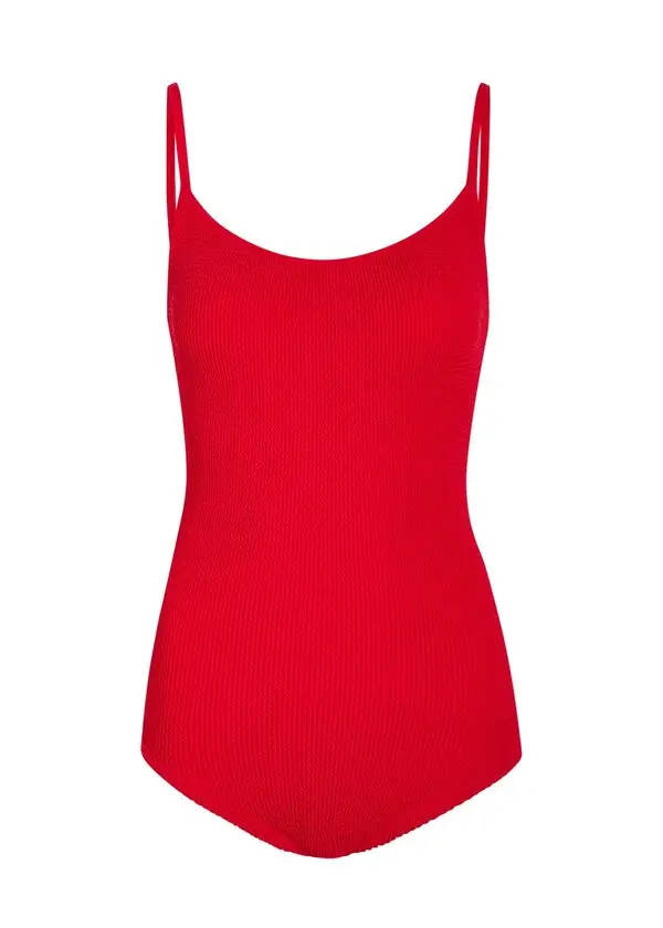 Hunza G Pamela Crinkle One Piece - Red
