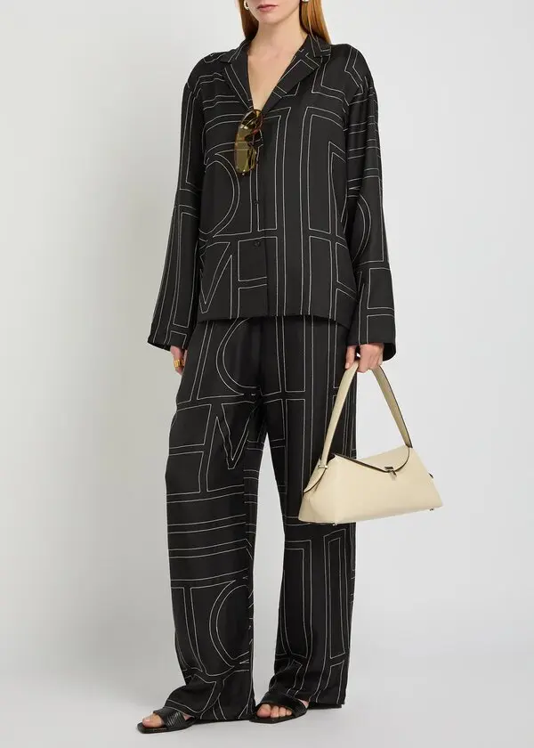 TOTEME Logo-monogrammed Silk Shirt