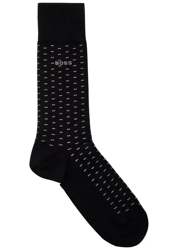 BOSS Patterned Cotton-blend Socks