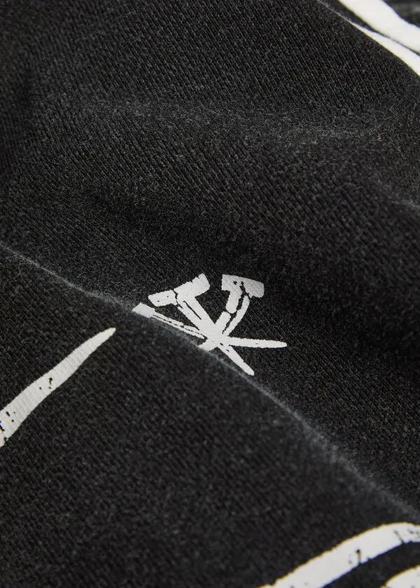 GODMADE Imperial Logo Striped Hooded Cotton Sweatshirt