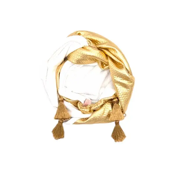 JULIA CLANCEY Zia Ivory Terry En Dorado Turban - Gold
