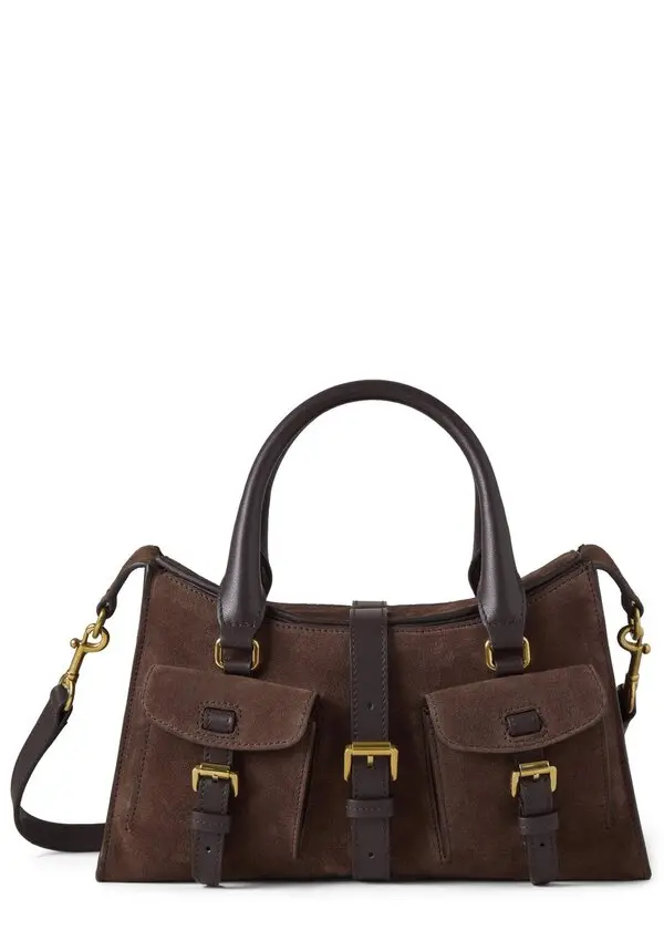 Mulberry Roxanne Small Suede Cross-body Bag - Dark Brown