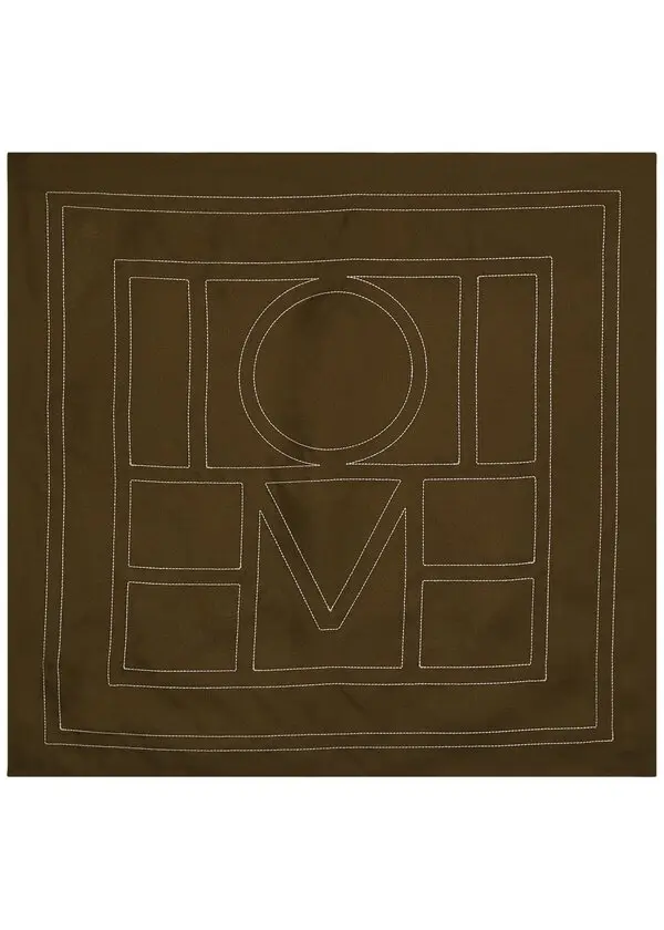 TOTEME Logo-monogrammed Silk Scarf