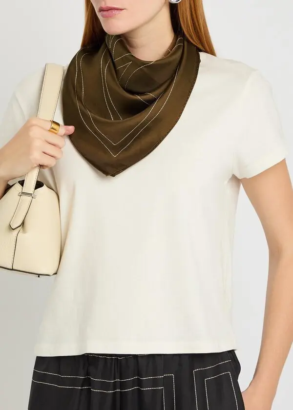 TOTEME Logo-monogrammed Silk Scarf