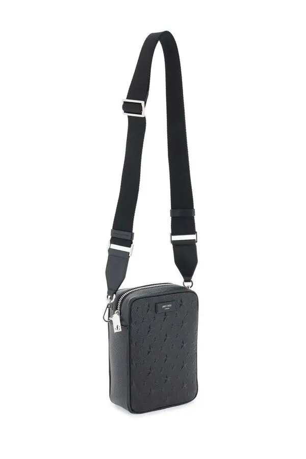JIMMY CHOO Kimi Embossed Star Leather Messenger Bag
