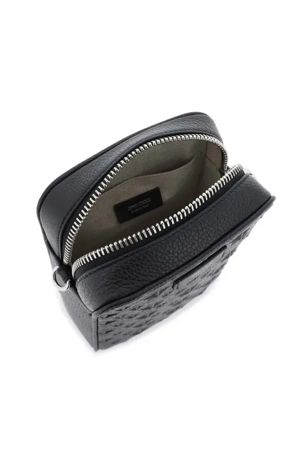 JIMMY CHOO Kimi Embossed Star Leather Messenger Bag