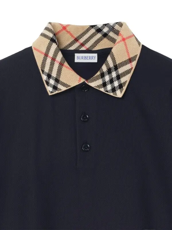 Burberry Check Collar Short Sleeved Polo Shirt