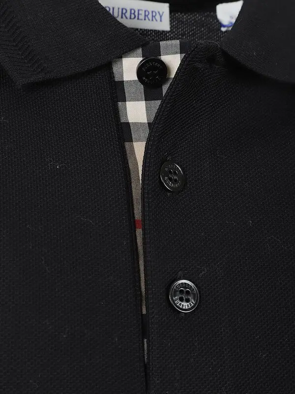 Burberry Check Collar Short Sleeved Polo Shirt