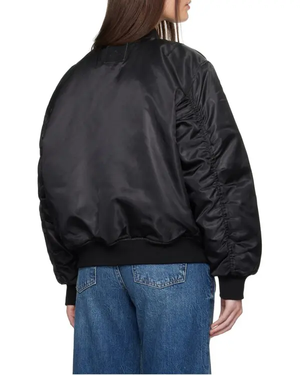 ANINE BING Leon Satin Zipped Bomber Jacket