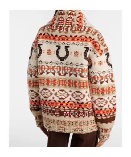 Stella McCartney Intarsia Oversized Virgin Wool Cardigan