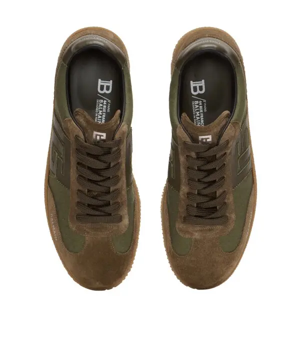 Balmain Leather And Canvas Swan Trainers