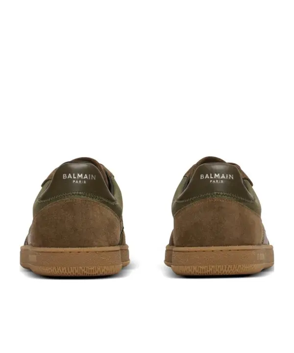 Balmain Leather And Canvas Swan Trainers