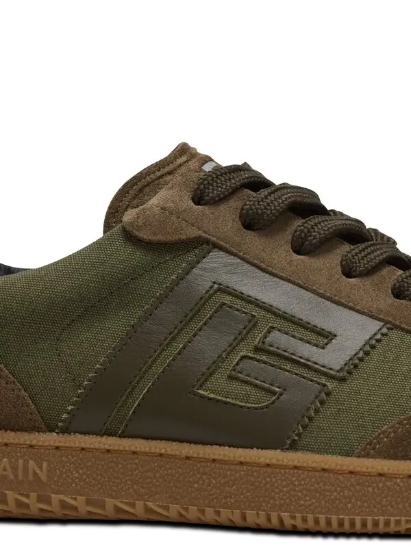 Balmain Leather And Canvas Swan Trainers