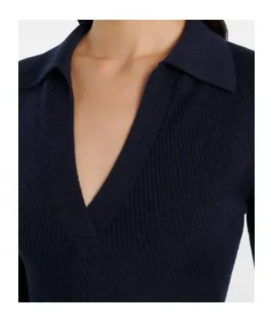 EMILIA WICKSTEAD Austin Ribbed-knit Wool Polo Sweater