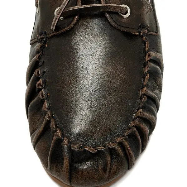 ALOHAS Ruched Lace-up Flat Shoes