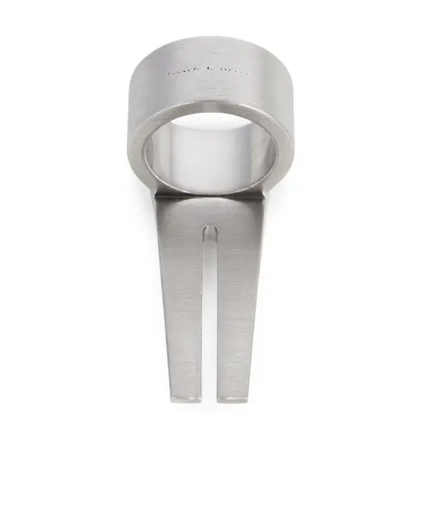 Rick Owens Open Trunk Logo Engraved Ring