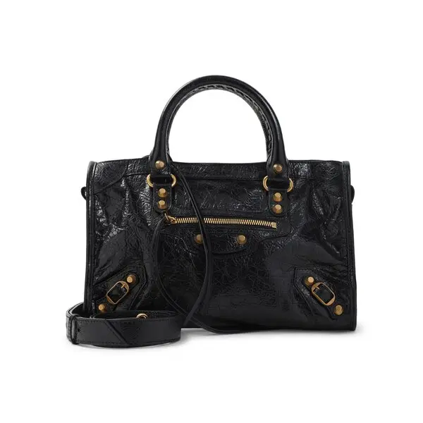 Balenciaga Lamb Leather Shoulder Bag - Black