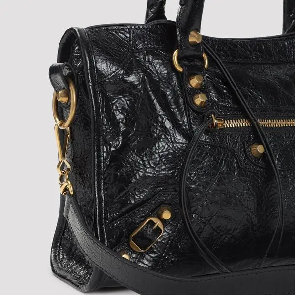 Balenciaga Lamb Leather Shoulder Bag - Black
