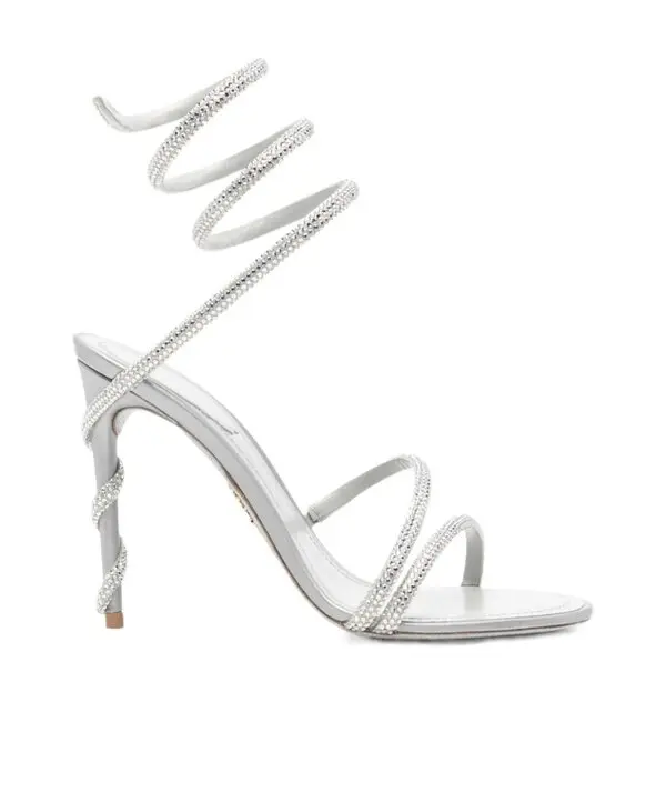 Rene Caovilla Stiletto High Heel Sandals - Grey