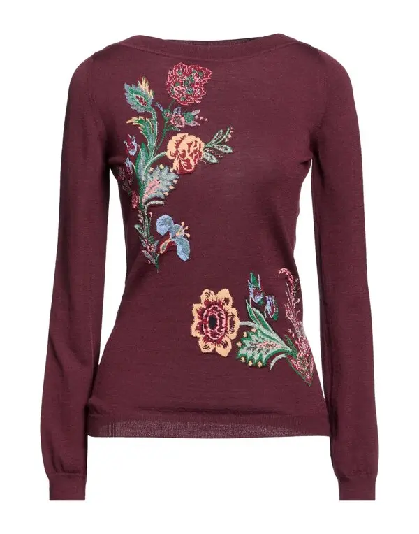 Etro Sweater Burgundy Size Wool, Polyamide, Viscose, Polyester, Cotton