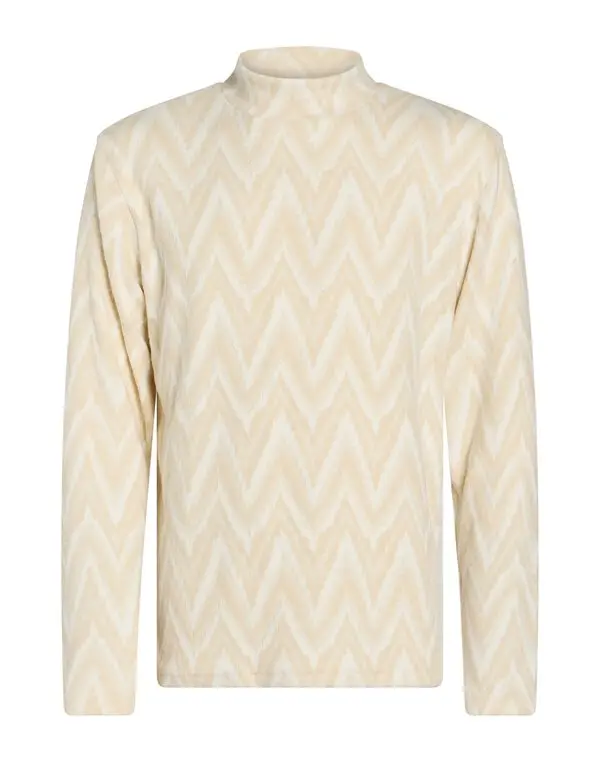 TAKESHY KUROSAWA Turtleneck Cream Size Pes, Wool, Rayon, Elastane