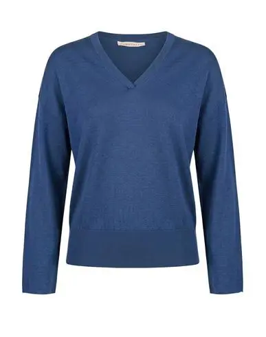 PUROTATTO Silk And Cashmere V-neck Sweater - Blue
