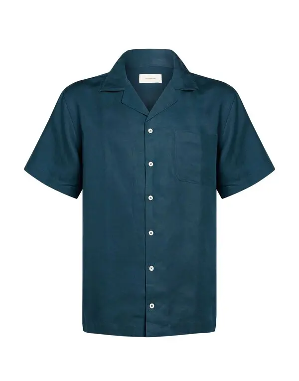 EDITIONS 102 Shirt Deep Teal Size Linen, Lyocell
