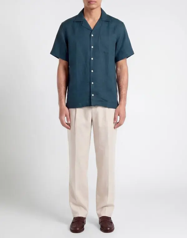 EDITIONS 102 Shirt Deep Teal Size Linen, Lyocell