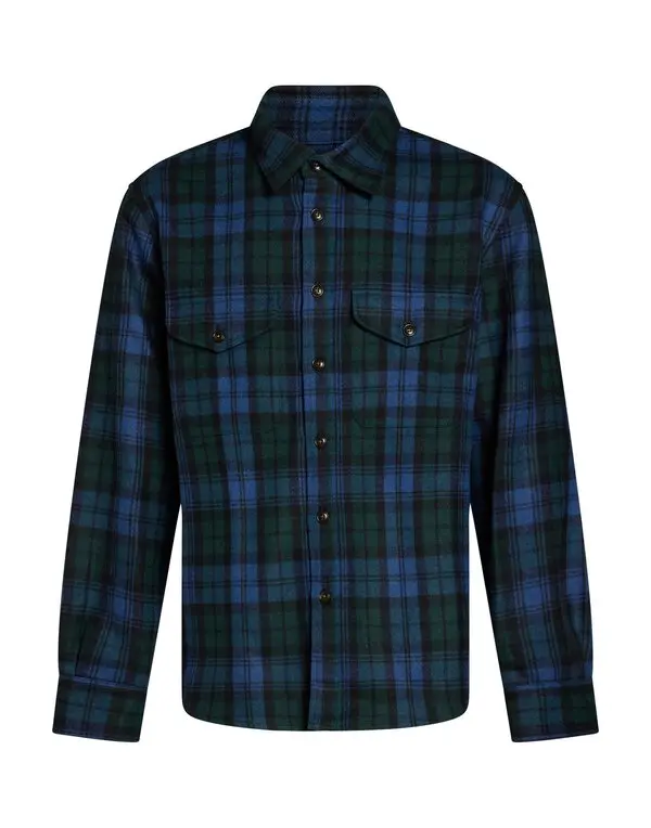 Woolrich Shirt Dark Size Wool, Polyester, Polyamide