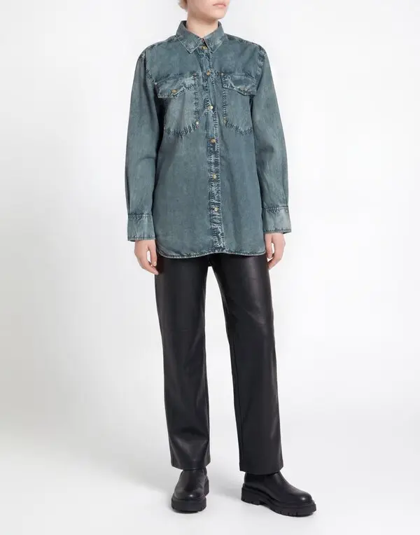 GANNI Organic Cotton Denim Shirt - Blue