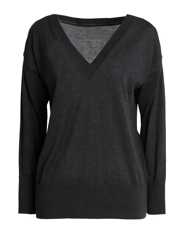 Alpha Studio The Fine Essentials Sweater Charcoal Size Cashmere