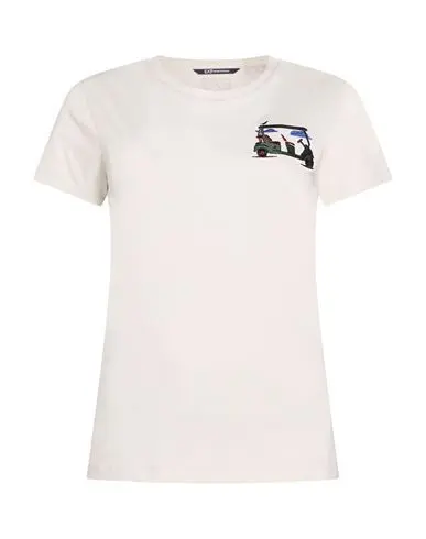 EA7 Cotton T-shirt With Embroidered Logo - Beige